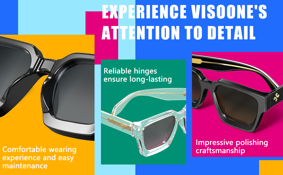 Amazon.com: VISOONE Fashion 100% UV400 Protection Rectangle TR90 Y2K Sunglasses Accessories for ...