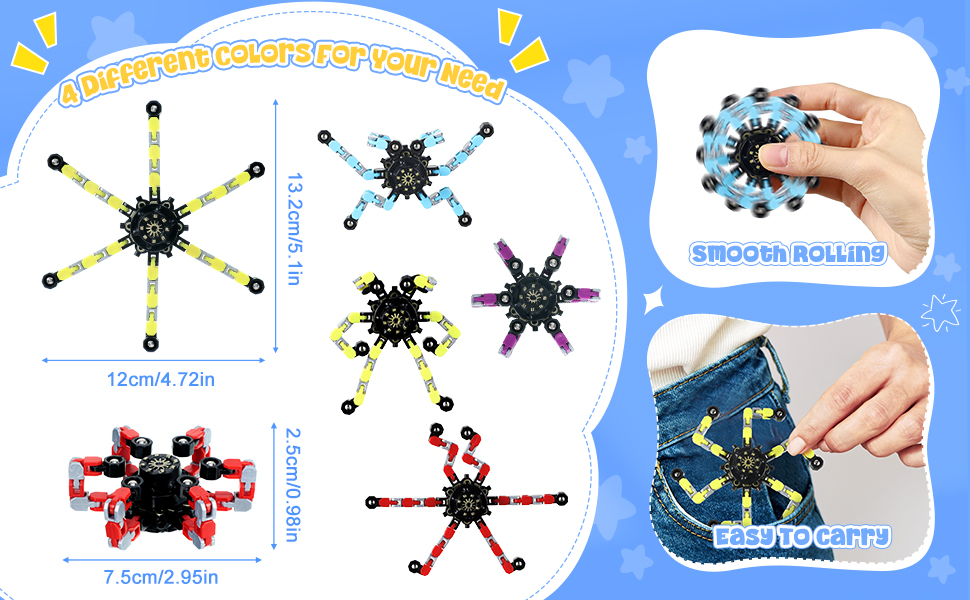 Hapitoys Transformable Fidget Spinners for Kids and Adults Stress Relief Sensory Toys for Boys ...