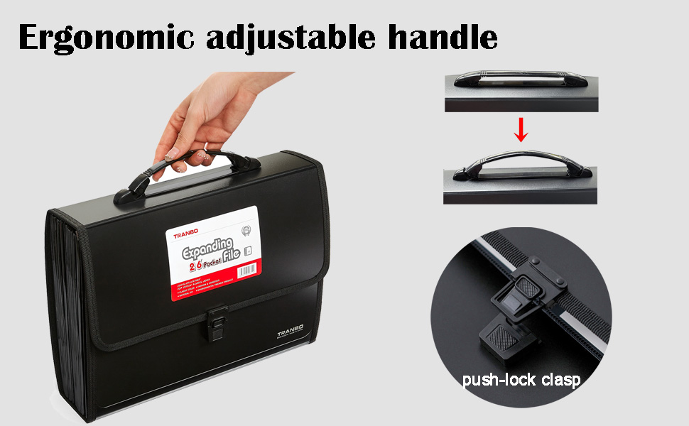 Amazon.com : 2 Pack 26 Pockets Accordion File Organizer with Handle,TRANBO Letter Size/A4 ...