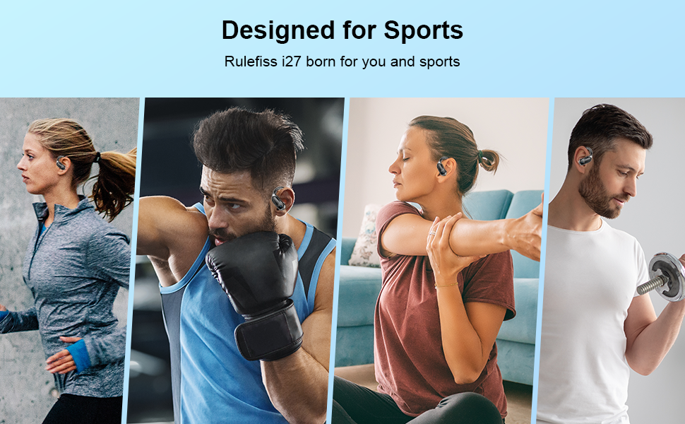 Amazon.com: Rulefiss Wireless Earbuds Bluetooth 5.2 Headphones Grey ...