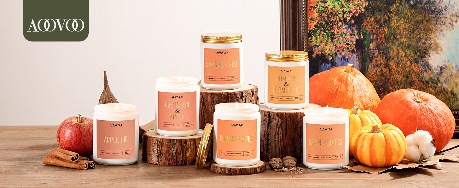 Amazon.com: AOOVOO Scented Candles Set - 6 Pack Fall Candles for Home Scented, 42 oz Soy Wax ...