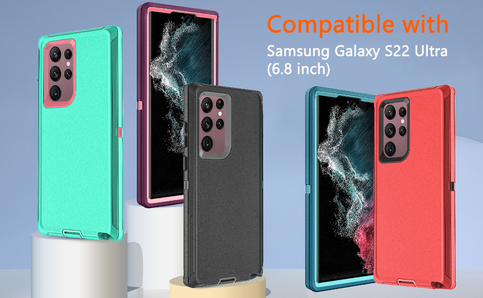 Amazon.com: HONG-AMY for Samsung Galaxy S22 Ultra Case with Self Healing Flexible TPU Screen ...