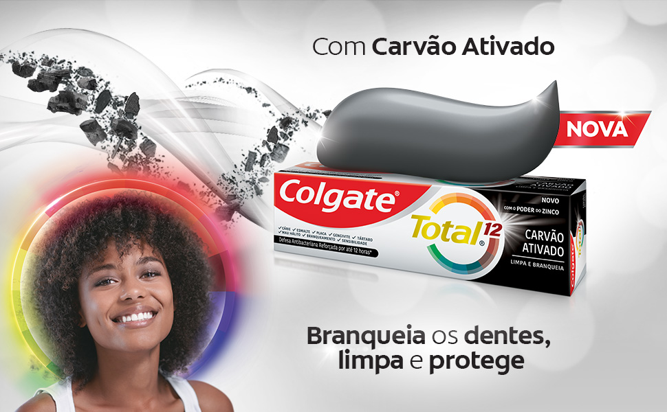 Colgate Creme Dental Total Carvão Ativado 90g : Amazon.com.br: Saúde e Bem-Estar