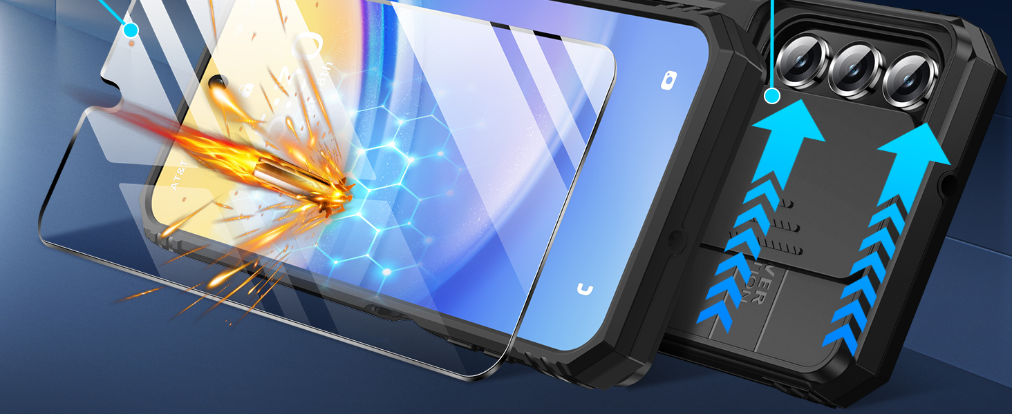 Amazon.com: BaHaHoues for Samsung Galaxy A15 5G Case with Screen Protector & Slide Camera Lens ...