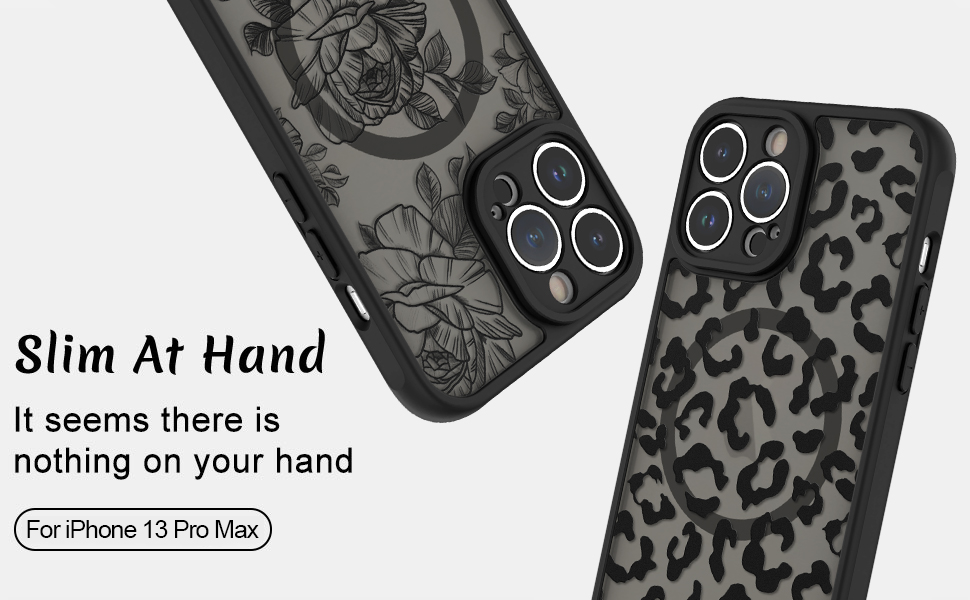 Amazon.com: AIGOMARA Case for iPhone 13 Pro Max [Compatible with MagSafe] Black Leopard Pattern ...