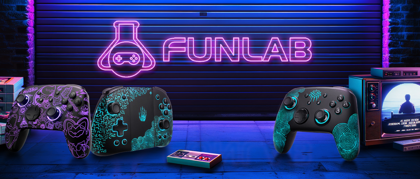 Amazon.com: FUNLAB Firefly™ [Luminous Pattern] Switch Pro Controller Wireless Compatible with ...