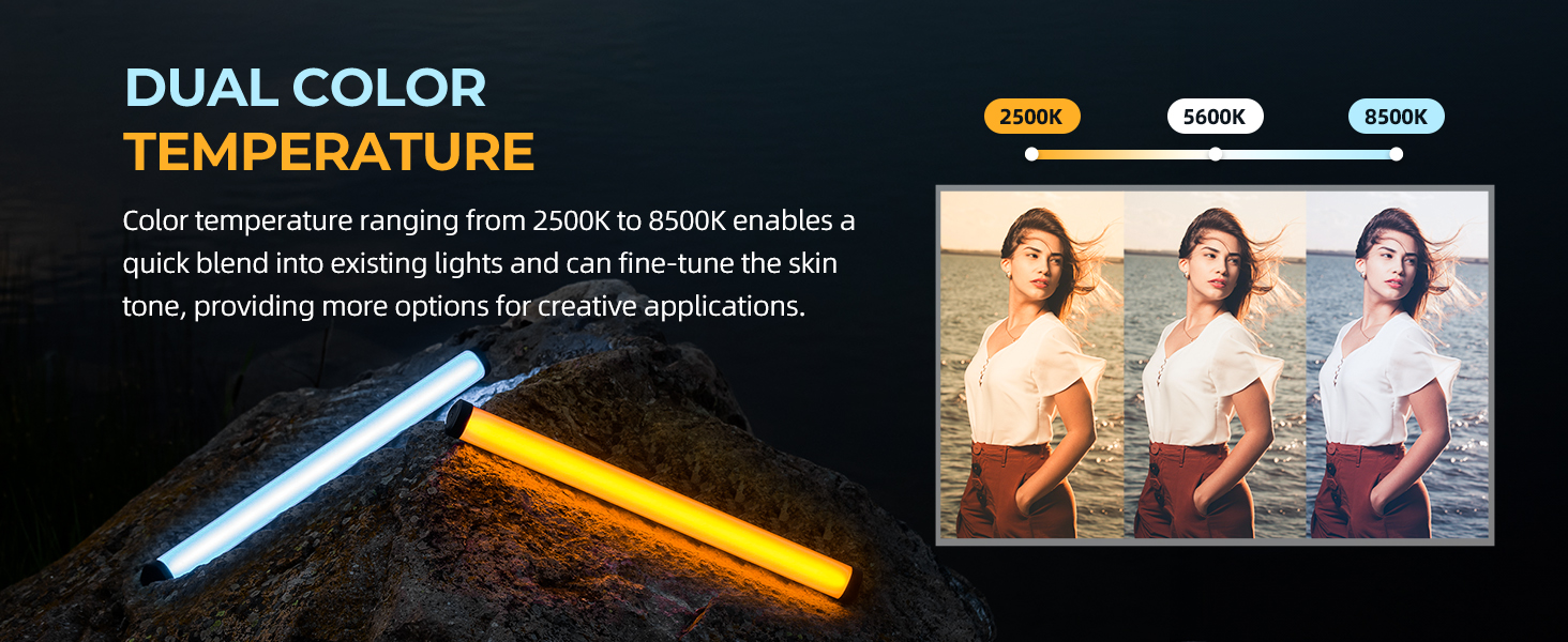 AMBITFUL A2 PRO - Luz de tubo RGB a todo color, kit de luz de tubo RGB doble, CRI 95 TLCI 97 ...