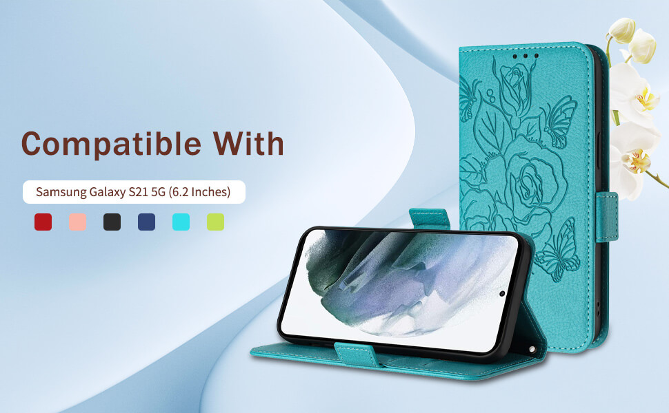 Amazon.com: JanCalm for Samsung S21 Case Wallet,[RFID Blocking][Card Cash Slots][Wrist Strap ...