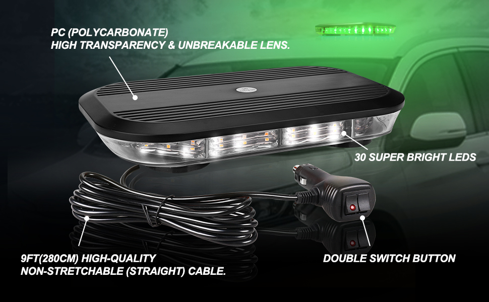 Amazon.com: Primelux Green Strobe Mini Light Bar - Low Profile, Water ...