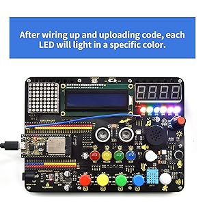 KEYESTUDIO Inventor Starter Kit for Arduino ESP32, Hardware Comes Pre-connected, Easy to Get ...
