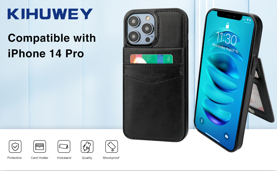 Amazon.com: KIHUWEY for iPhone 14 Pro Case Wallet Compatible with MagSafe Wireless Charging ...