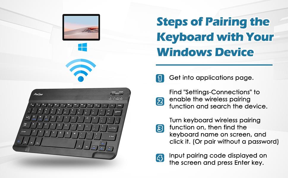 Procase Keyboard Case For Surface Go 3 2021 Surface Go 2 2020 Surface Go 2018 With