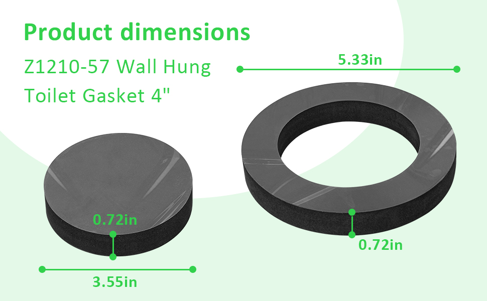 Amazon.com: Wall Hung Toilet Gasket, Z1210-57 Toilets Seal Gasket, 4" Neoprene Gasket, Wall ...