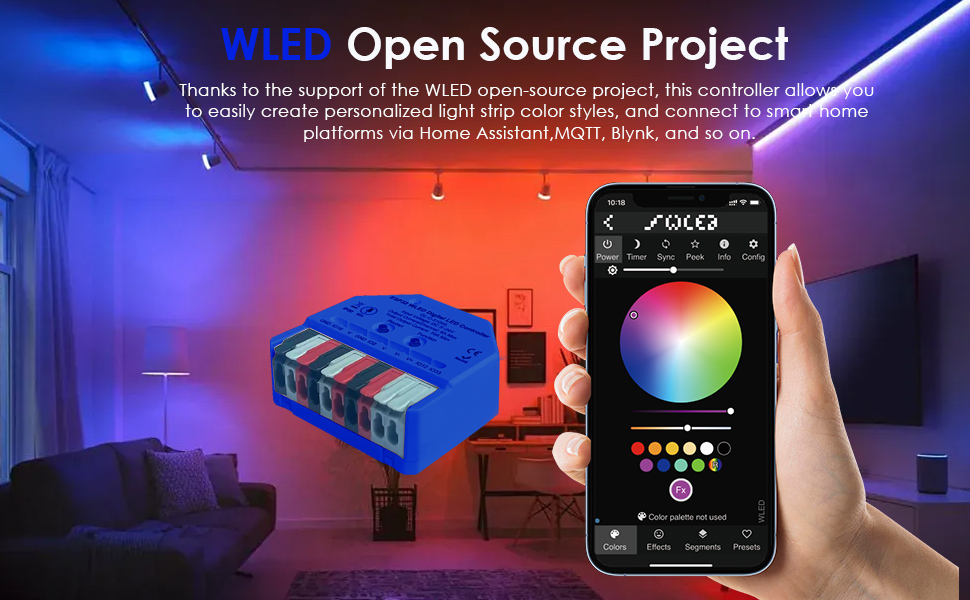 Amazon.com: iUmutzer Compact WLED Controller with Mic, ESP32 DC 5V-24V ...