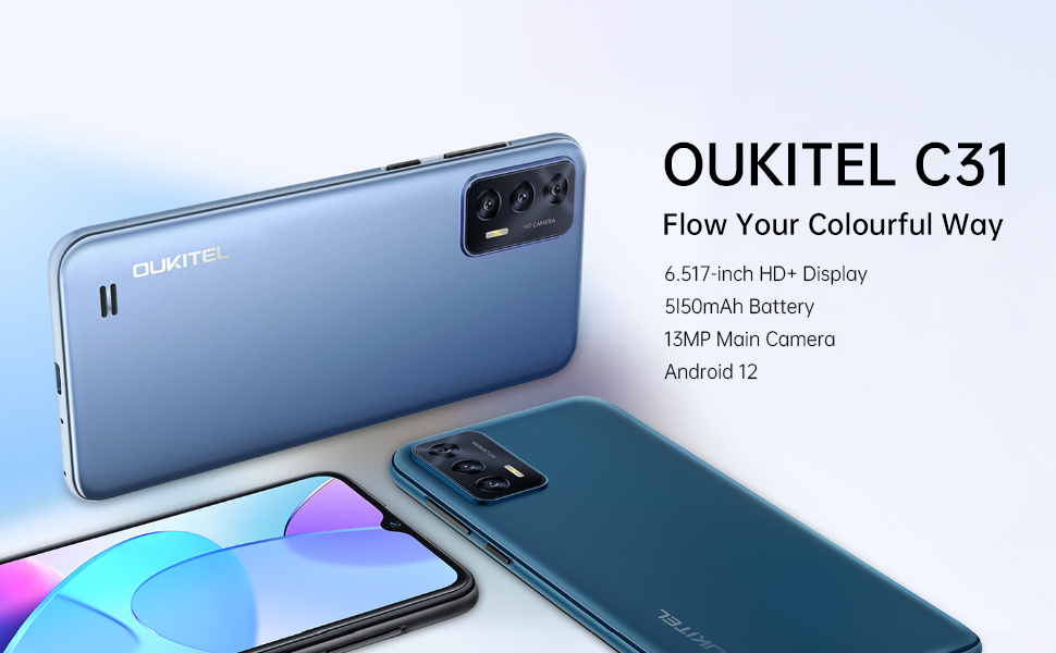 OUKITEL Sim Free Smartphone C31,Android 12 Unlocked Phone,5150mAh,6.51 ...