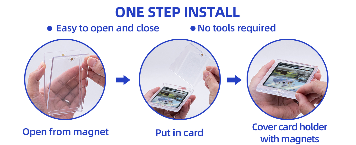 Mcbazel 35PT Magnetic Card Holder,Magnetic Trading Card Holders(Box of 10),Game Card Case Hard ...