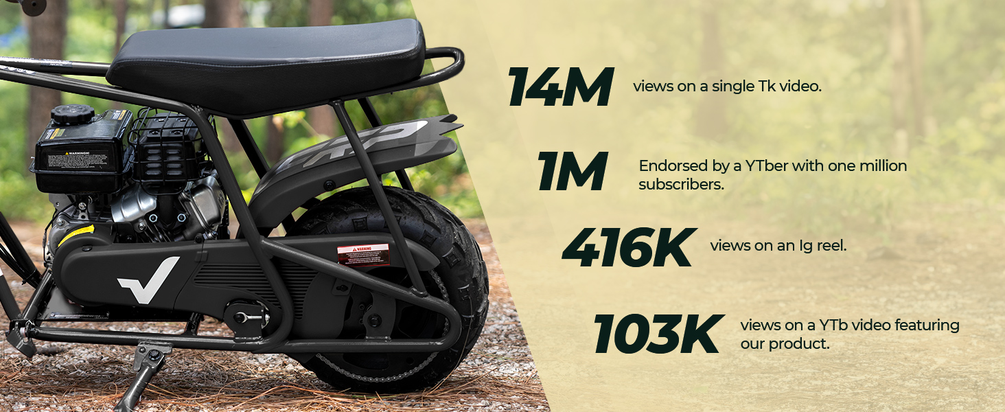 Amazon.com: FRP Mini Dirt Bike GMB100, 99 CC Gas Powered Mini Bike 4 Stroke 3HP, Off Road Mini ...