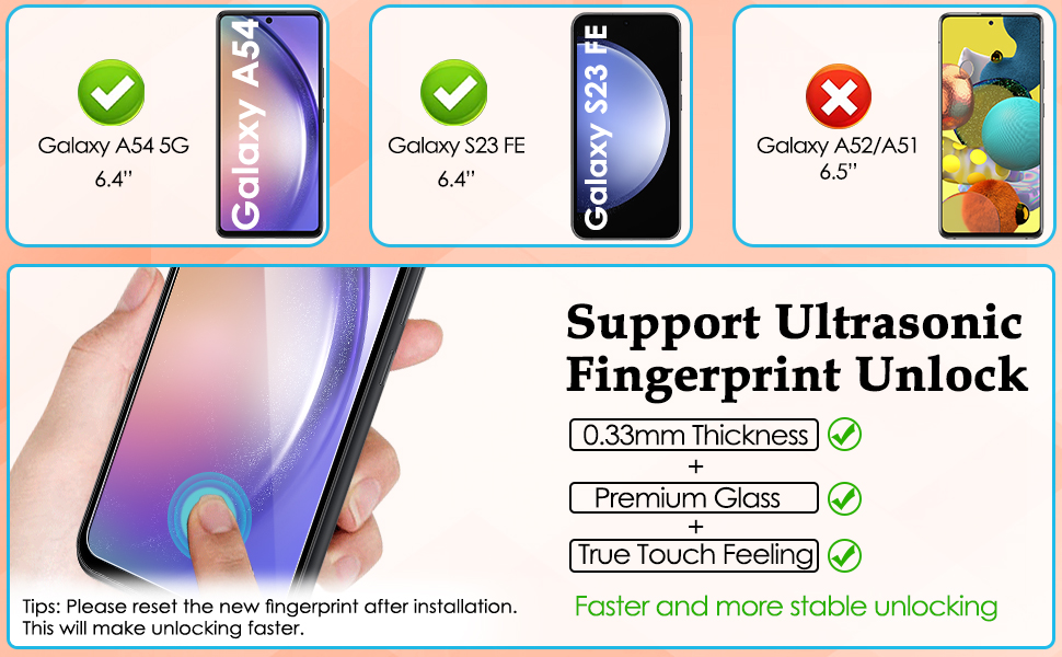 Amazon.com: LYWHL 3 Pack for Samsung Galaxy S23 FE/Galaxy A54 5G Screen Protector, Tempered ...