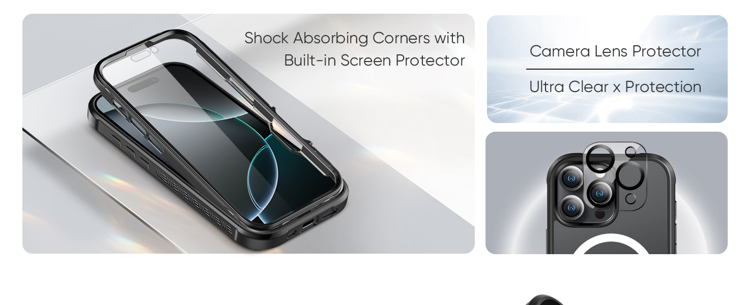 Amazon.com: BANLEA for iPhone 16 Pro Max Case, [Compatible with MagSafe] Built-in Screen ...