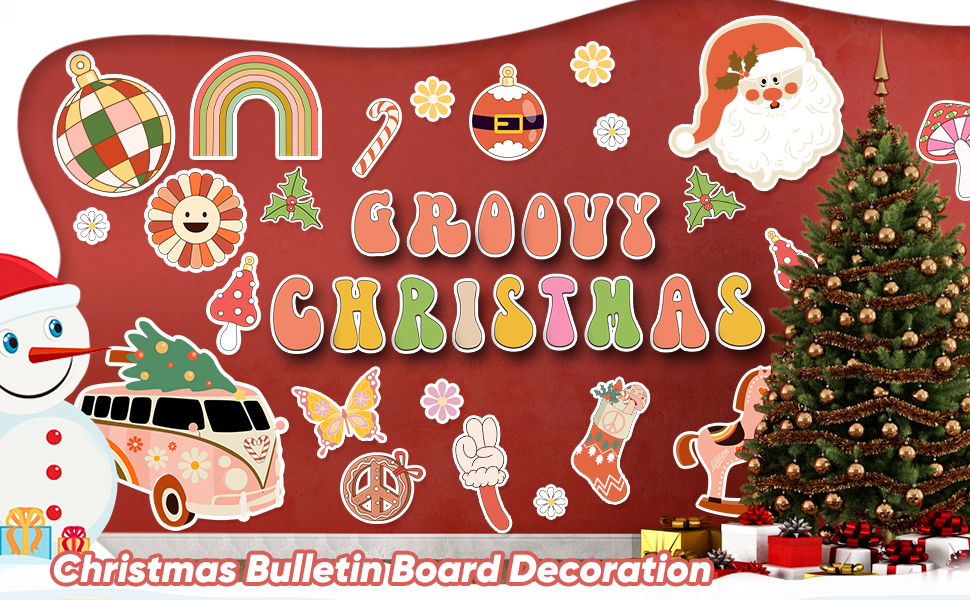 Amazon.com : LioNergy Groovy Christmas Classroom Bulletin Board Kit ...