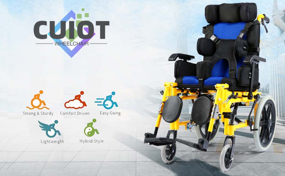 Amazon.com: Cerebral Palsy Wheelchair for Children, Lightweight Folding Reclining Wheelchair ...