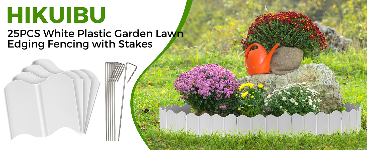 Amazon.com : HIKUIBU Garden Edging Border, 25PCS Plastic No Dig Landscape Edging Border, 13.12ft ...