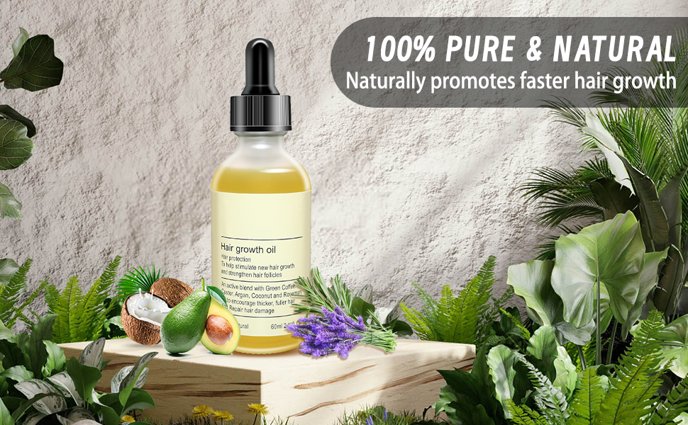 Amazon.com: 2 Pcs Veganic Natural Hair Growth Oil, Natural Hair Growth Oil, Veganic Hair Growth ...