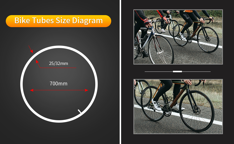 Amazon.com : 2-PCS 700C Bike Tubes 700x25C/28C/30C/32C FV48mm Presta Valve Premium Butyl Rubber ...