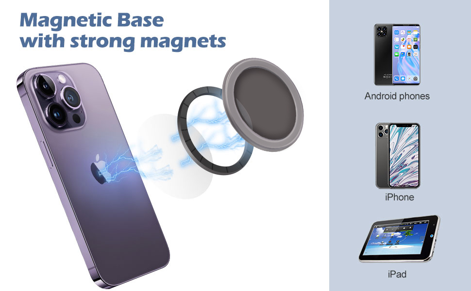 Amazon.com: GCQOO Frosted Magnetic Base for PopSocket Phone Grips Holder for iPhone 15/14/13/12 ...