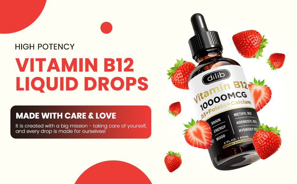 Amazon.com: dilib Vitamin B12 Complex 10000 mcg | Vegan Triple Liquid B-12 Drops Sublingual ...