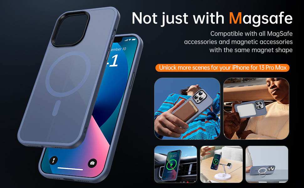 Amazon.com: Maozis Strong Magnetic Designed for iPhone 13 Pro Max Case [Compatible with Magsafe ...