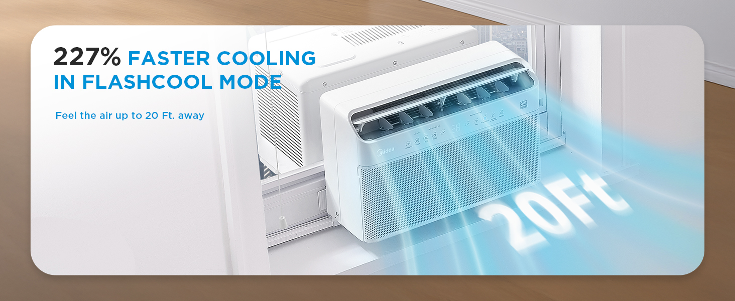 Amazon.com: Midea 8,000 BTU U Shaped Smart Inverter Window Air Conditioner - Cools 350 Sq Ft ...