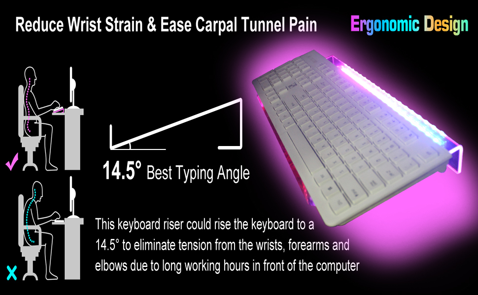 Amazon.com : Cityjoy RGB Acrylic Computer Keyboard Stand, LED Backlit ...