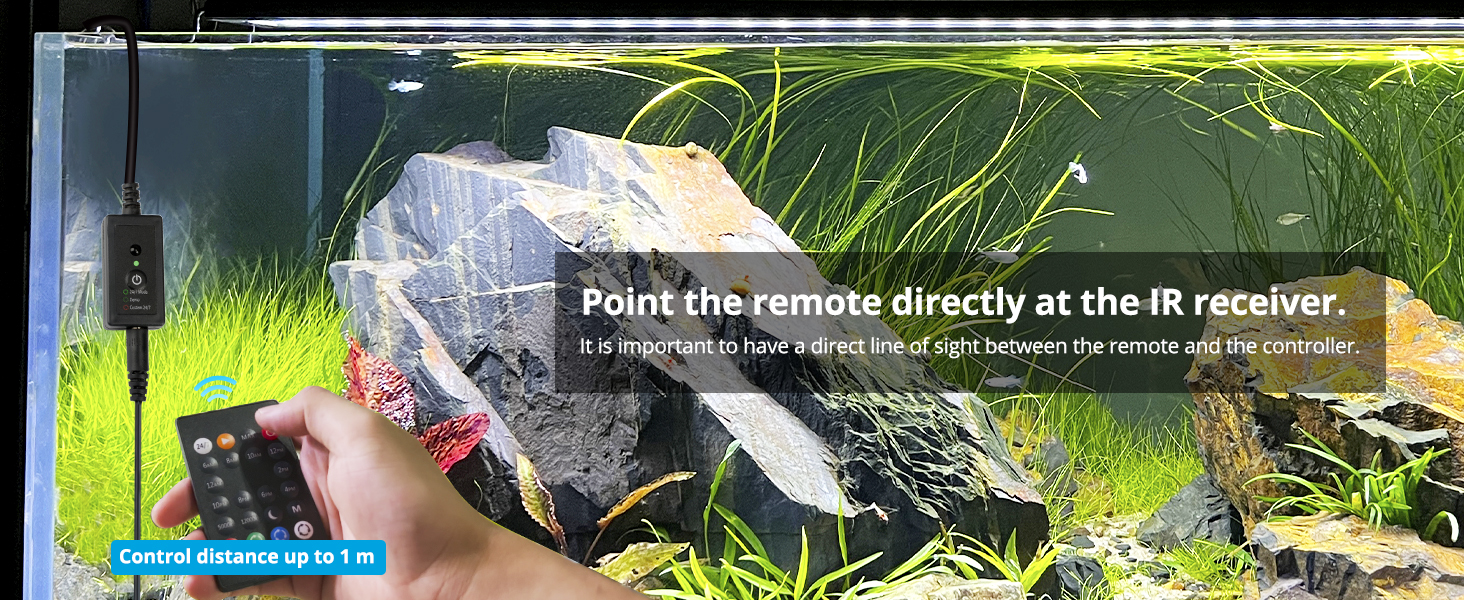 NICREW C10 24/7 Aquarium Light with Remote, Full Spectrum Fish Tank LED Light for Planted ...