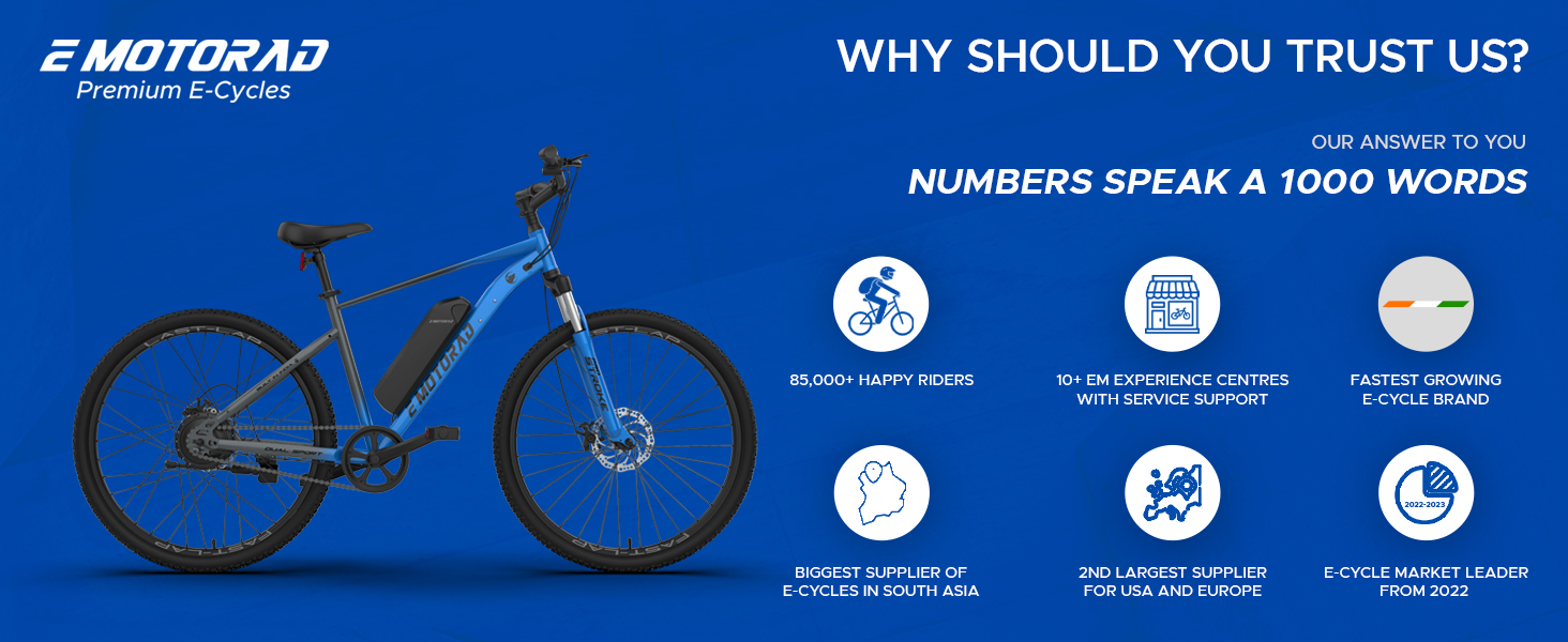 E MOTORAD - RIDE THE ELECTRIC REVOLUTION Unisex X1 Mountain Electric Cycle with 7.65Ah Removable ...