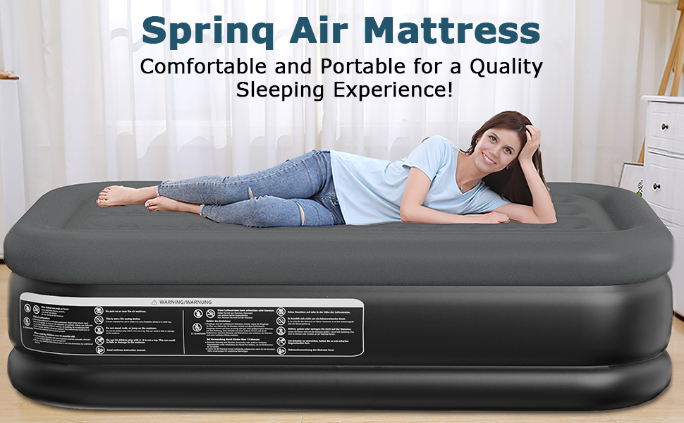 Amazon.com: Sprinq 18" Twin Air Mattress with Built in Pump Raised, 3Min Fast Inflatable ...