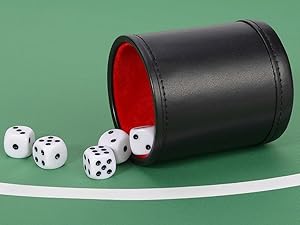 Amazon | MONOW ダイススタッキング ダイスカップ ダイススタッキングセット ダイス サイコロ (ダイスカップ(黒)＋ダイス5個) | ダイス・サイコロ | おもちゃ