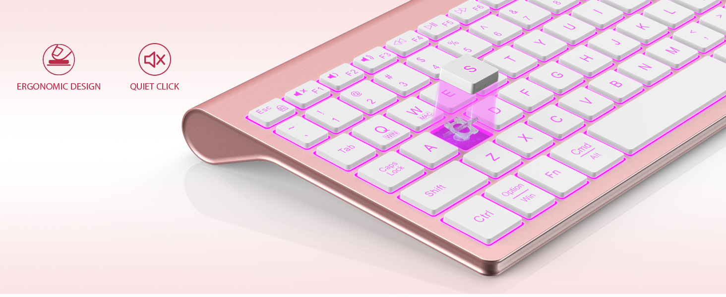 Sablute Wireless Keyboard And Mouse Combo Backlit Compact Quiet Keyboard With Rgb