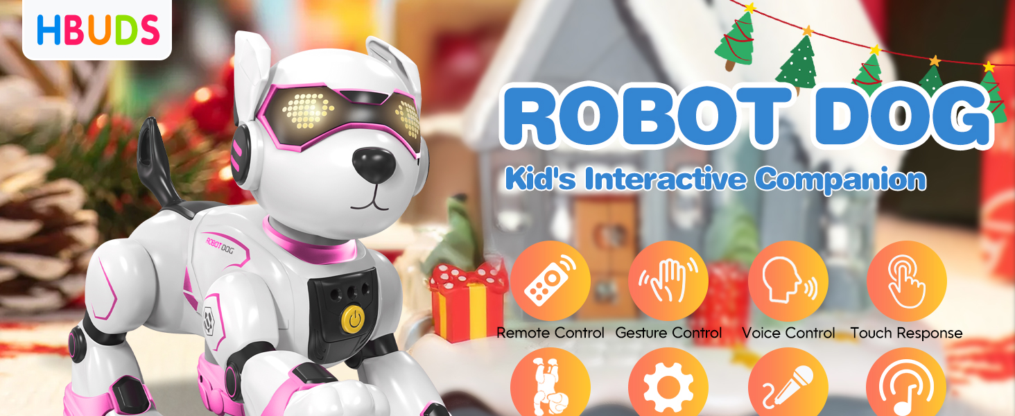 Amazon.com: HBUDS Robot Dog Toys for Kids, Remote Control Dog Robot, Voice & Touch Control ...