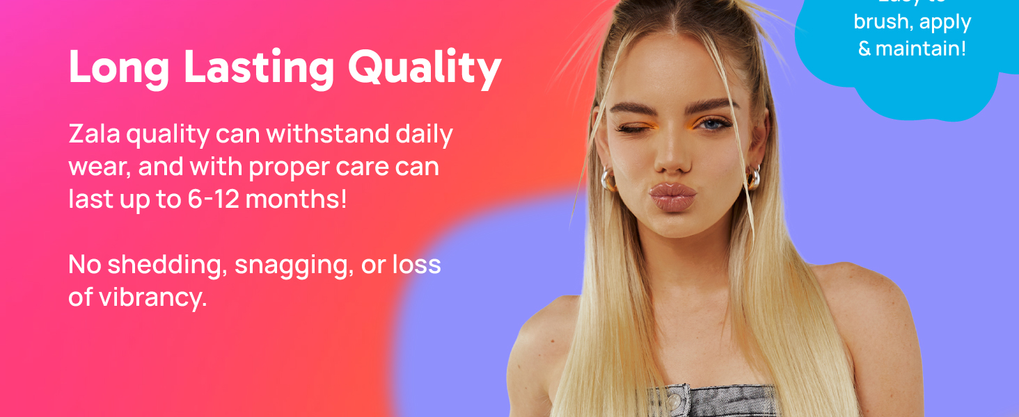 Amazon.com : Zala Real Human Hair Clip-In Hair Extensions - Seamless Clip Ins for Natural, Full ...