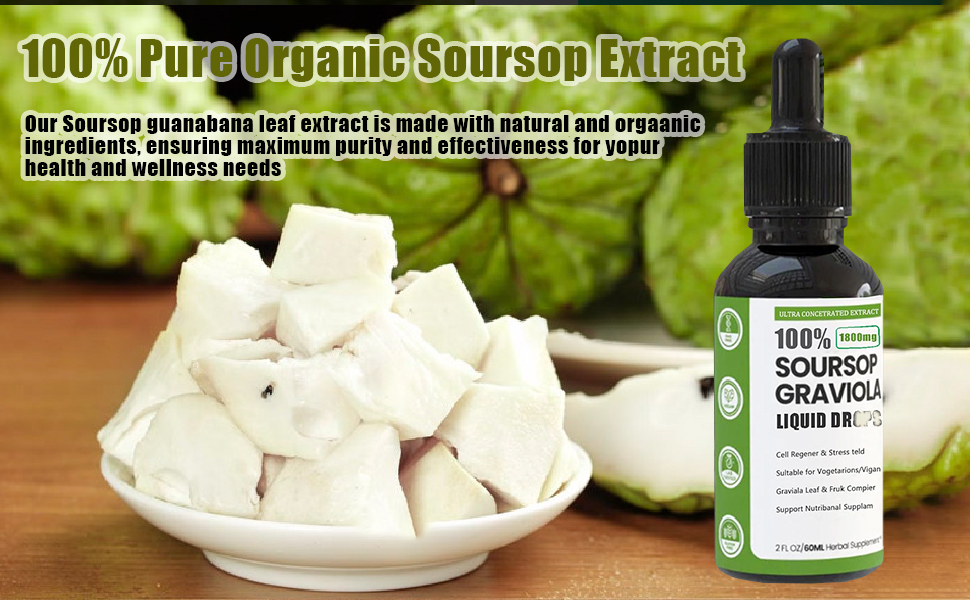 Amazon.com: 100% Pure Organic Soursop Extract, Soursop Bitters Liquid Drops, Tindedly Soursops ...
