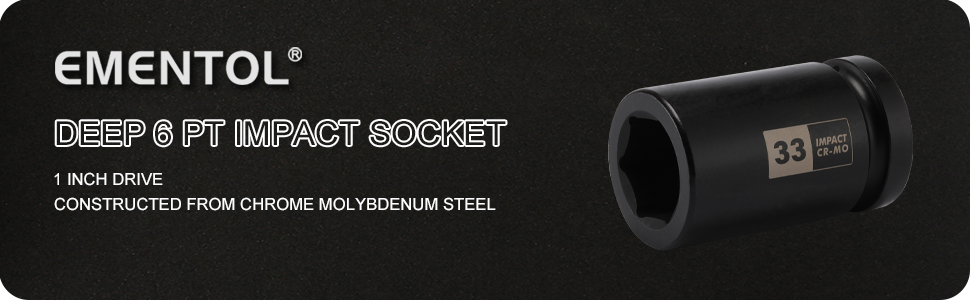 Amazon.com: EMENTOL 1 Inch Drive Deep Spindle Axle Nut Impact Socket, CR-MO, 6 Point, Metric ...