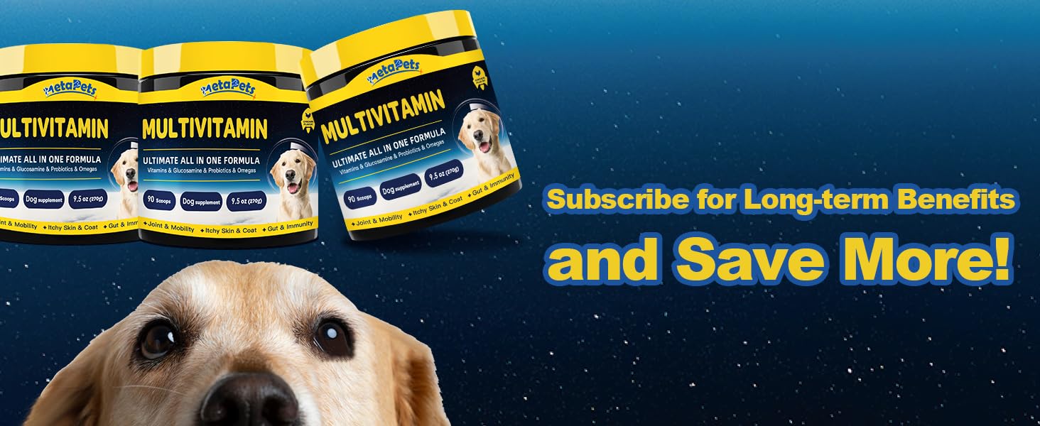 Amazon.com : Dog Vitamins, Dog Multivitamin Powder with Probiotics, Glucosamine, Omega 3 ...