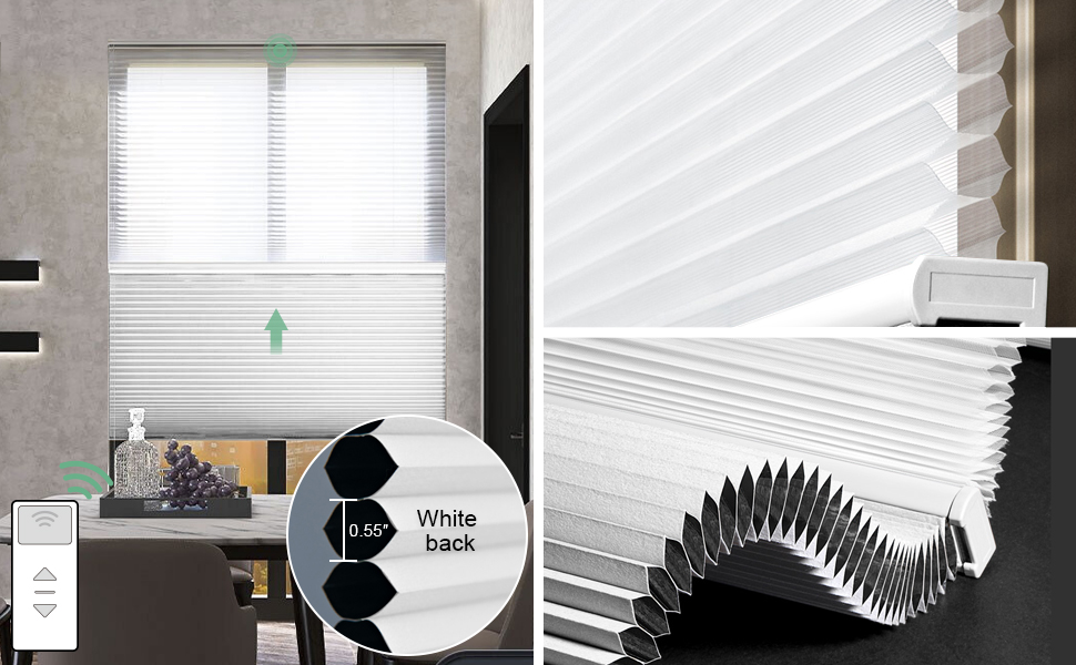 Amazon.com: Yoolax Motorized Top Down Bottom Up Shades with Remote Control, Day Night Cellular ...