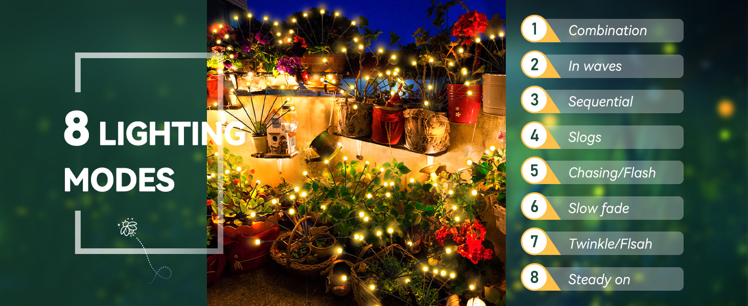 Cnkeeo Solar Firefly Lights with Remote, 4 Pack Solar Lights Outdoor Waterproof, Solar Pathway ...