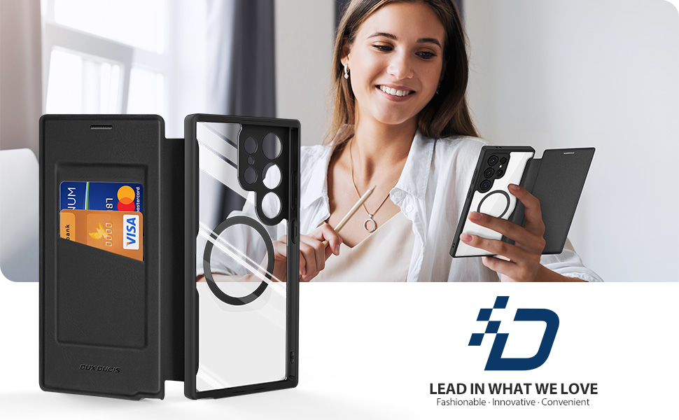 DUX DUCIS Case for Samsung Galaxy S24 Ultra Wallet with Card Holder [Compatible MagSafe] [RFID ...