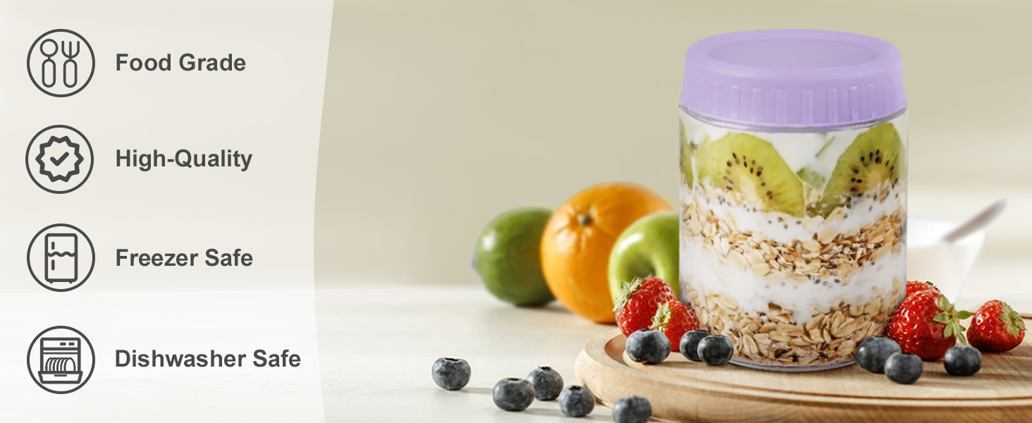 Amazon.com: COYACOOL 9 Pack Overnight Oats Containers with Lids, 24 oz Mason Jars with Airtight ...