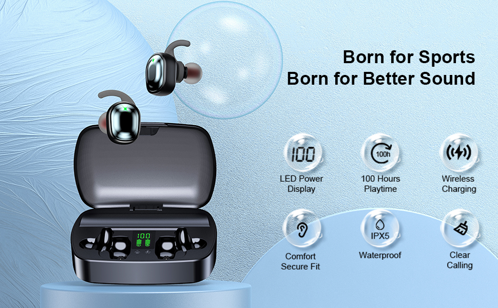 Amazon.com: Ear Buds Wireless Bluetooth Earbuds V17 with Wireless ...