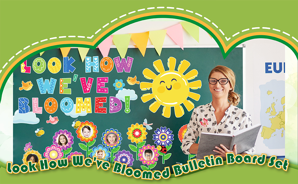 Amazon.com: 85Pcs Flower Bulletin Board Decorations, Look How We've ...