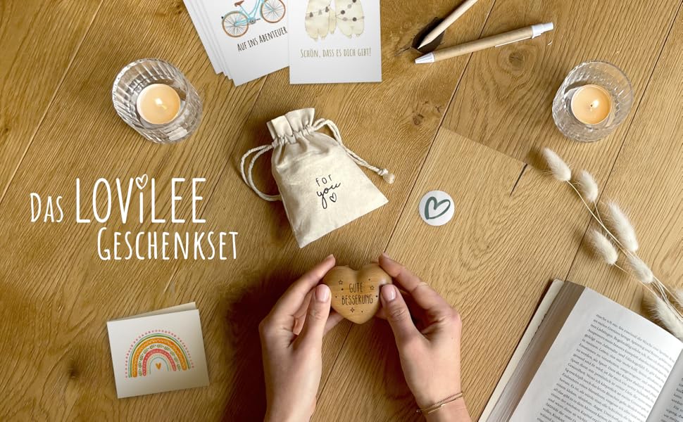 Amazon.de: LOViLEE® Handschmeichler, Gute Besserung – Holz-Herz inkl. extra Geschenkbeutel und ...